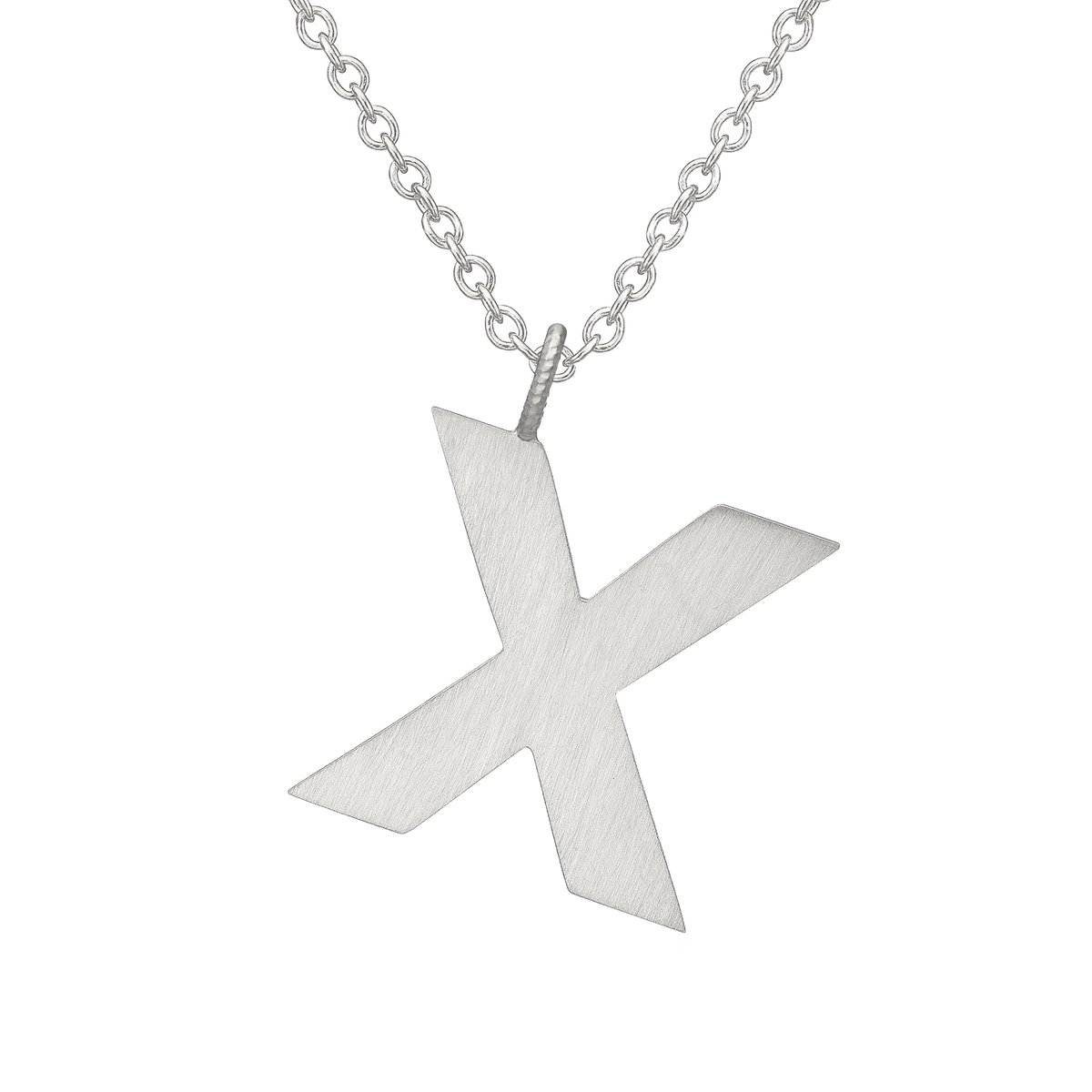 Silver necklace with a Letter X pendant | Dulong – Dulong Fine Jewelry